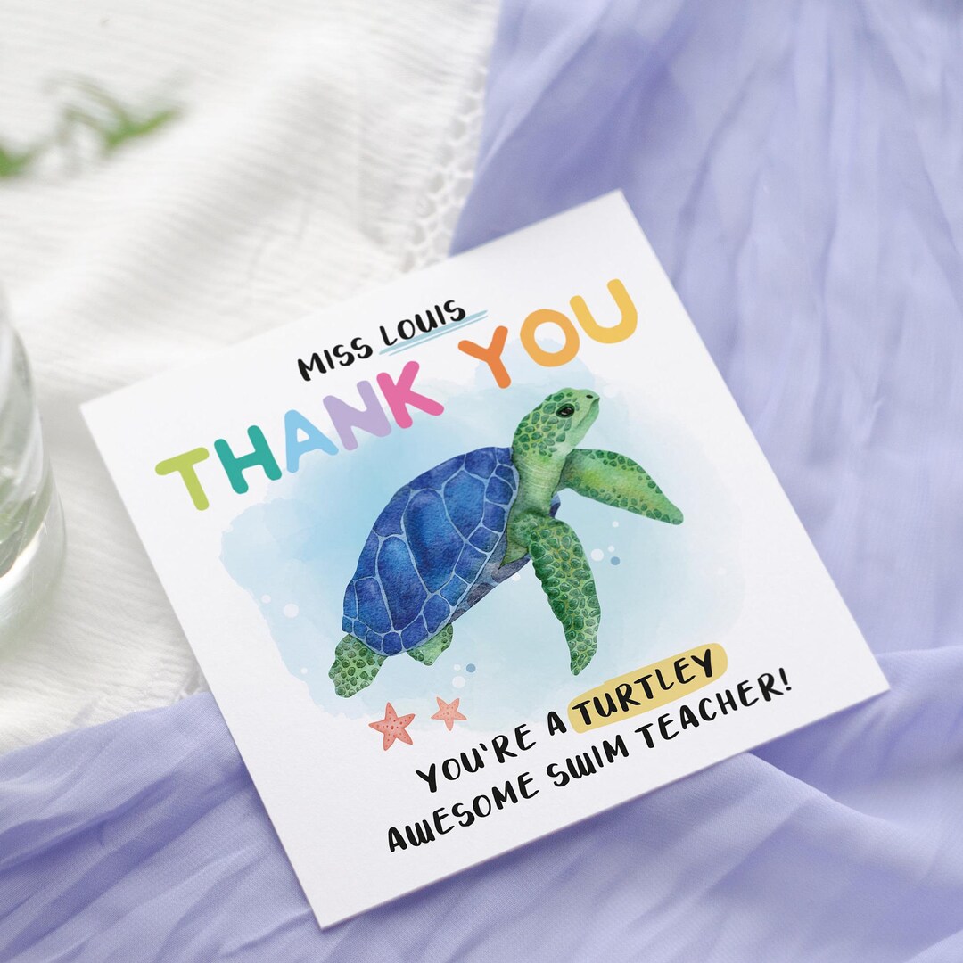 Thank You Swimming Teacher Card, Swim Teacher, Swim Instructor, Thank ...