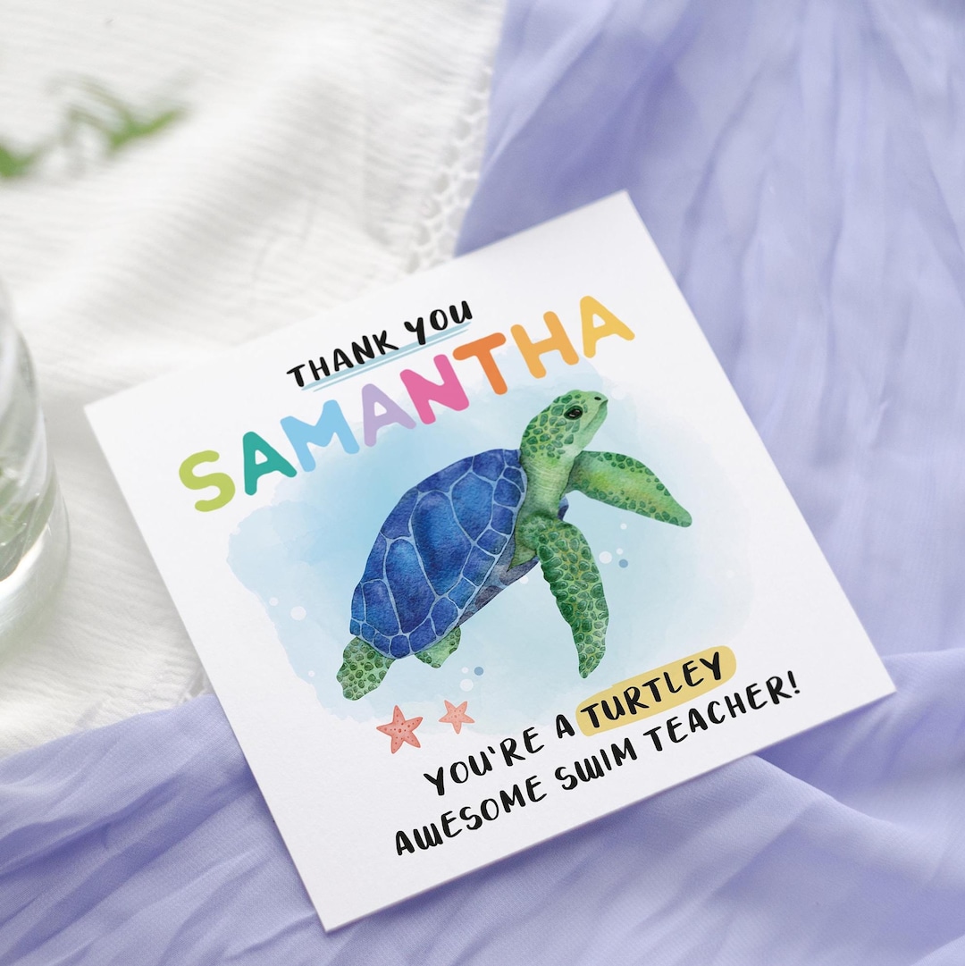 Thank You Swimming Teacher Card, Swim Teacher, Swim Instructor, Thank ...