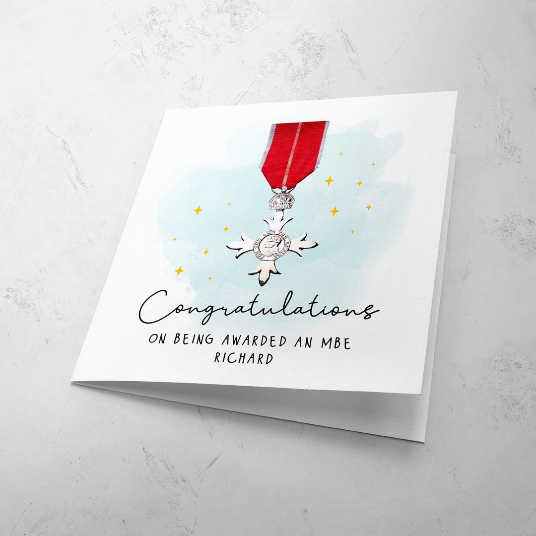 Congratulations on Being Awarded an MBE BEM OBE Damehood Knighthood ...