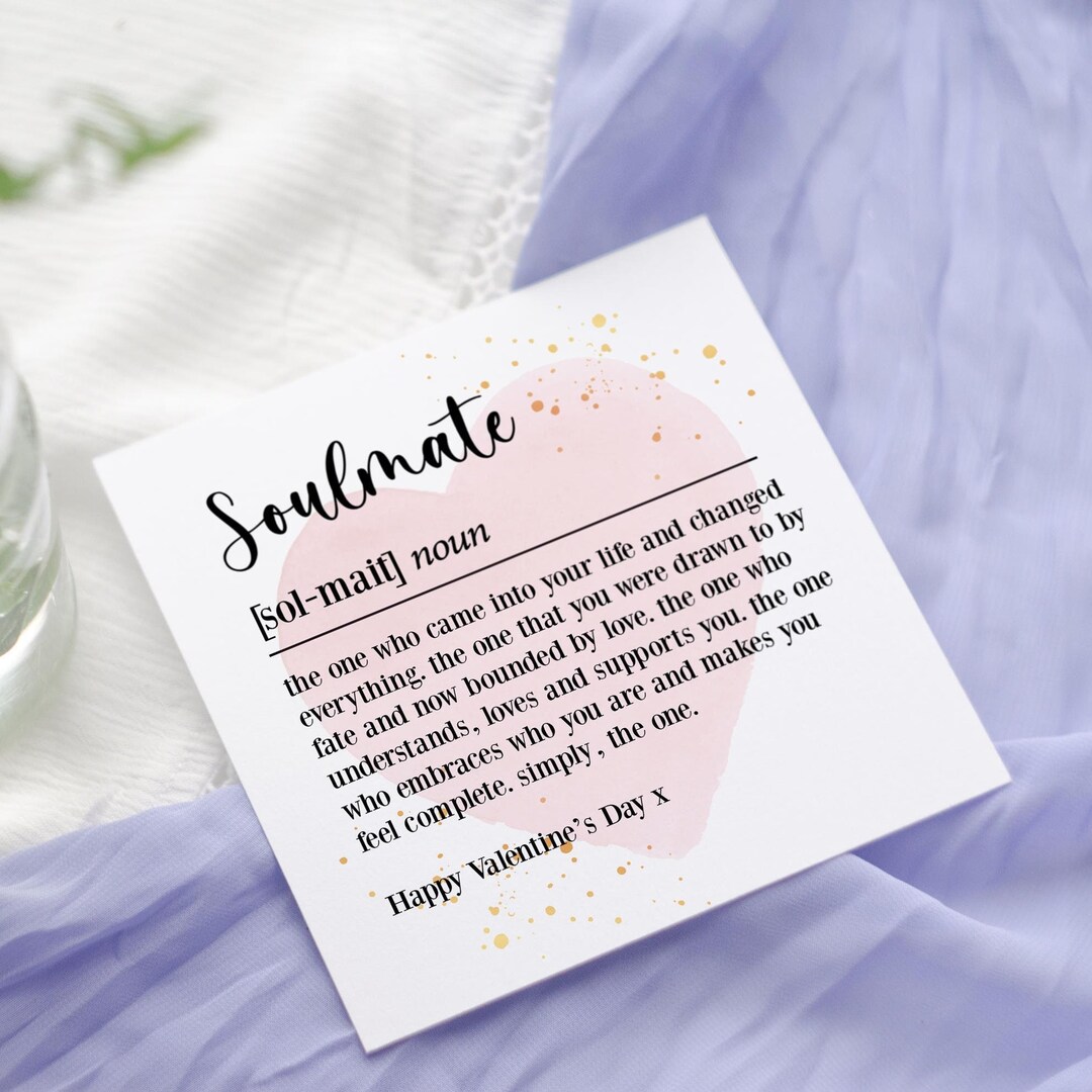 Soulmate Valentine's Day Card: Dictionary Love Poem, Wife, Husband ...