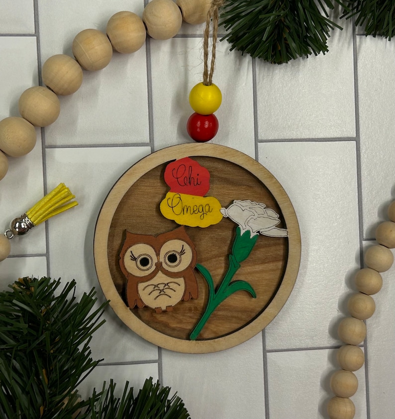 Chi Omega Laser Cut Ornament Mascots & Symbols - Chi O Ornament Hand ...
