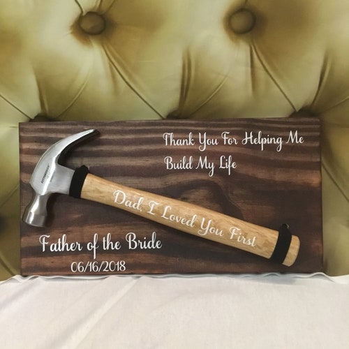 Father of the Bride Wooden Sign & Hammer-father of the Bride - Etsy