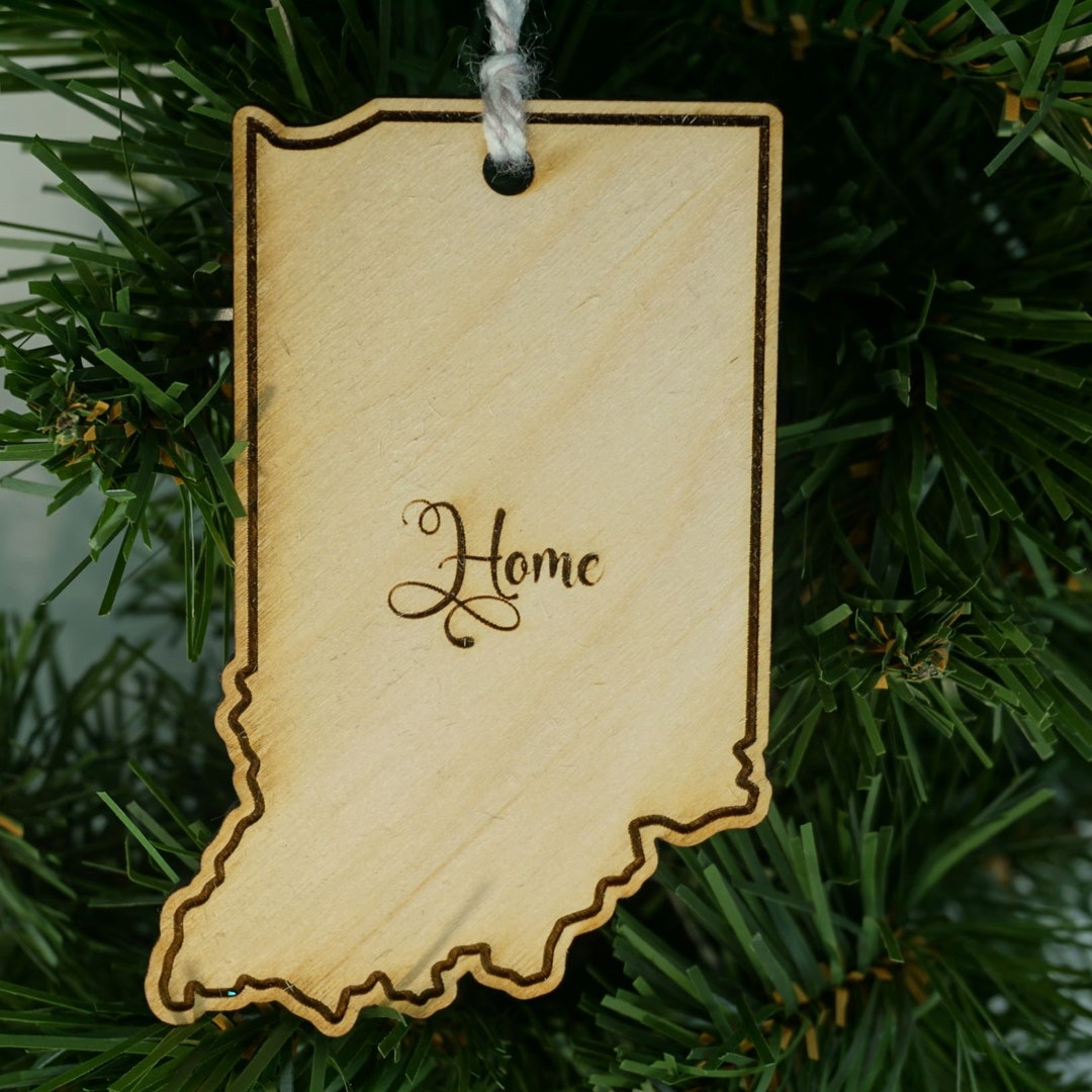 State of Indiana Home Ornament - Indiana Christmas Ornament - Etsy