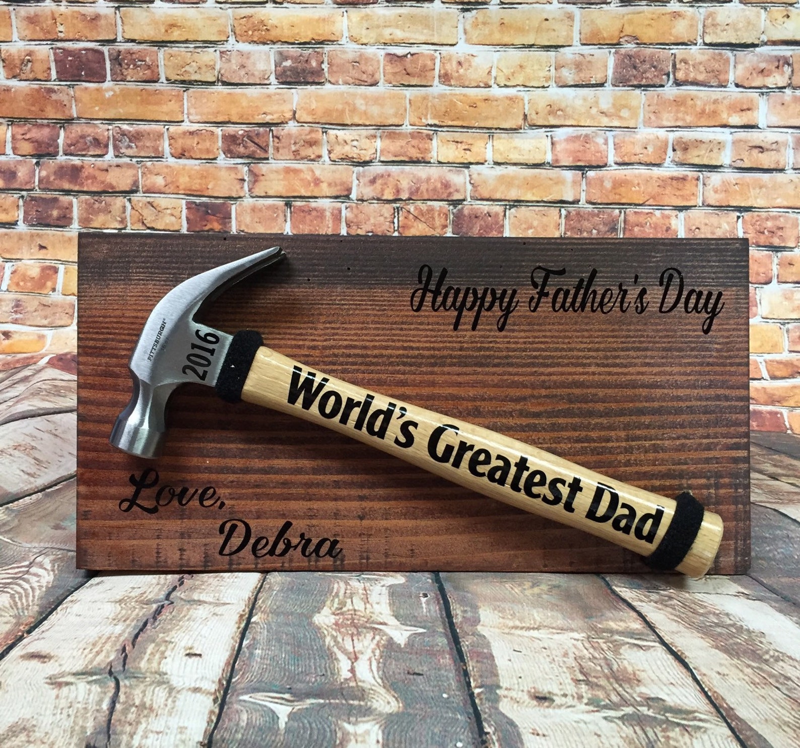 Father's Day Hammer Mounted on Sign - Gift for Dad - Fathers Day Gift ...