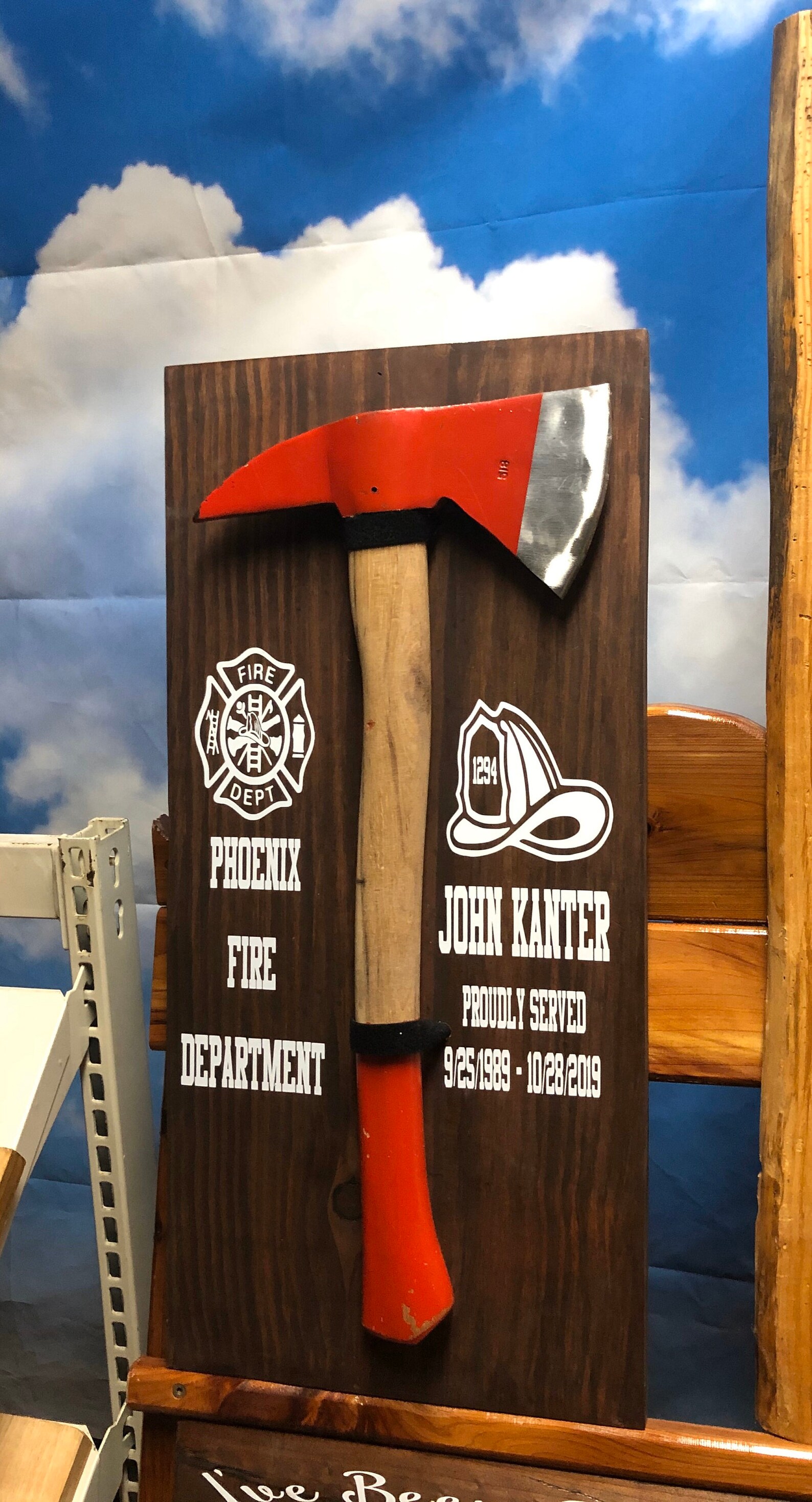 Fireman Axe Wooden Sign Firefighter Presentation Gift | Etsy