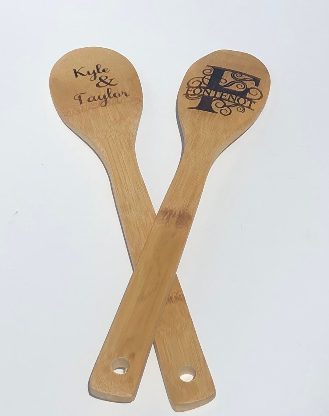 Wedding Monogram Spoons - Set of 2 Spoons - Etsy