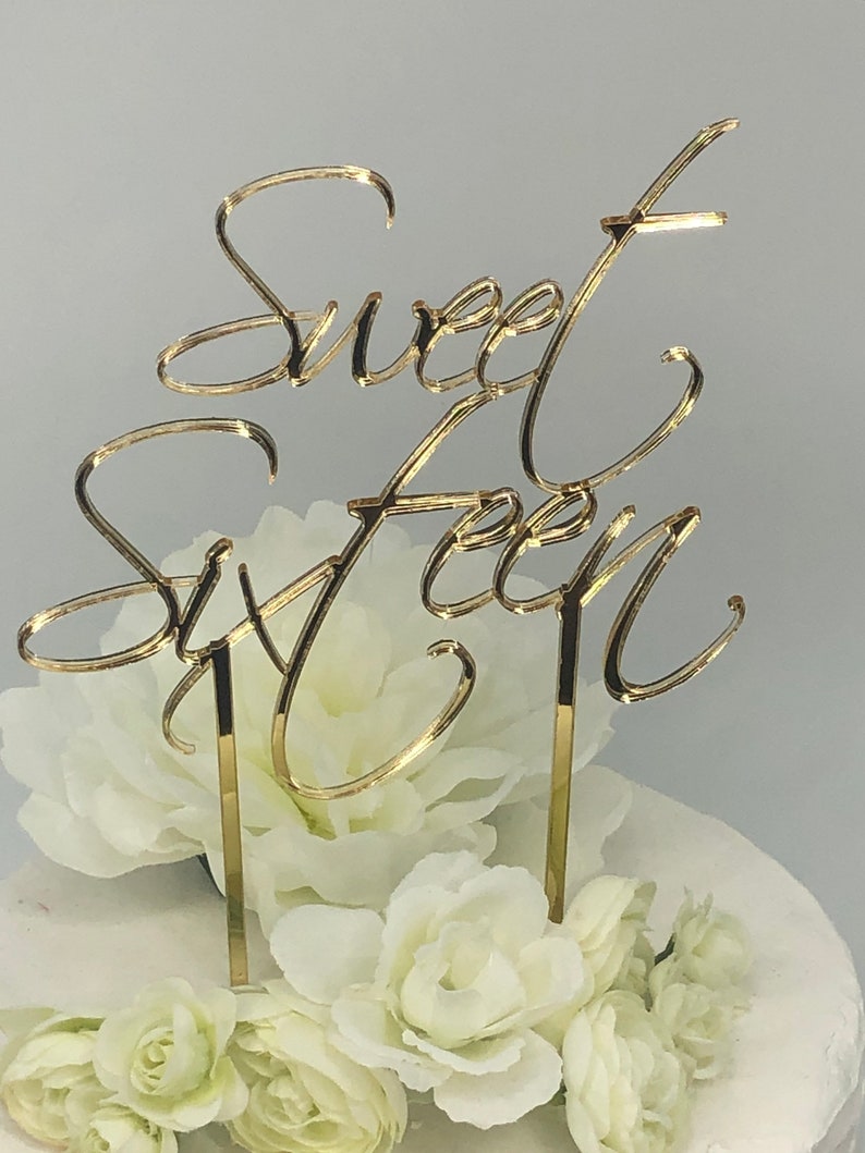 Sweet Sixteen Acrylic Cake Topper Sweet 16 birthday cake | Etsy