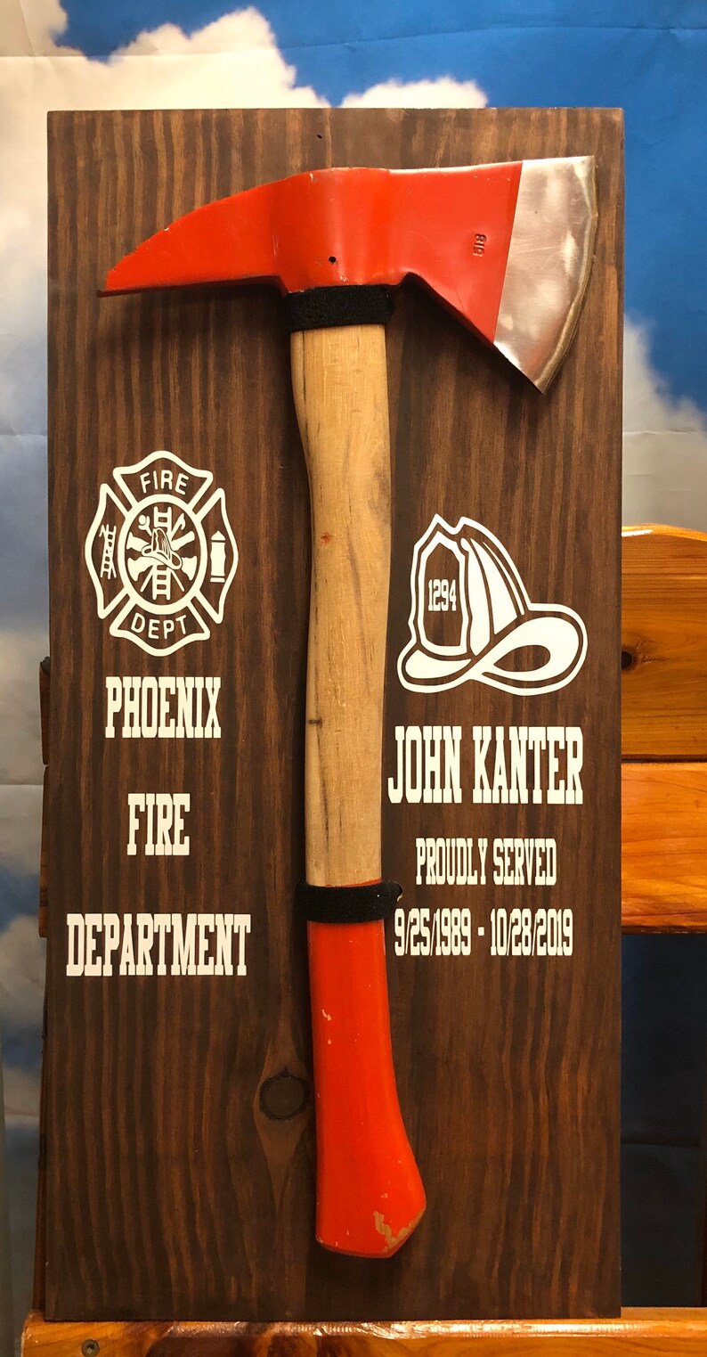 Fireman Axe Wooden Sign Firefighter Presentation Gift - Etsy