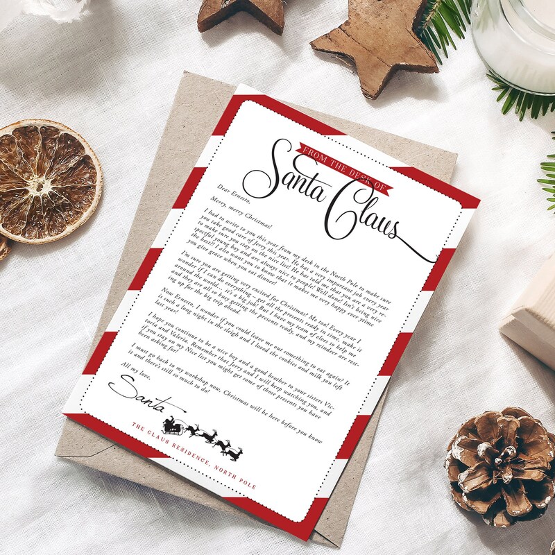 Calligraphy Santa Letter - Etsy
