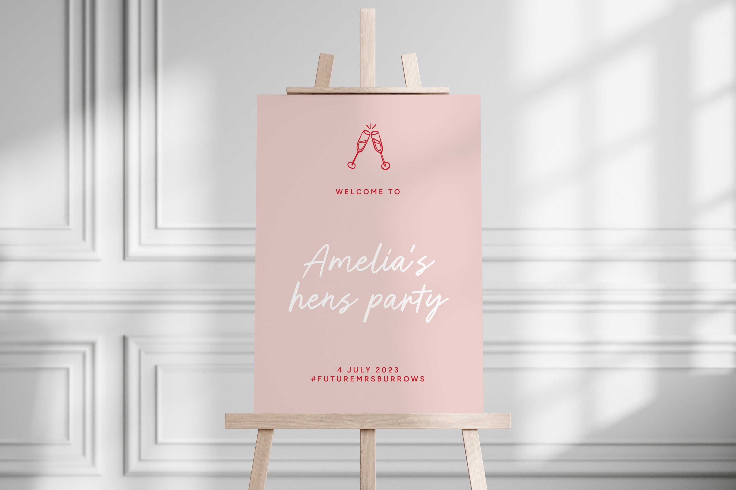 CIN CIN Printable Hens Party Sign, Champagne Hens Sign, Bridal Shower ...
