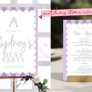 MAGGIE Printable Hens Party Sign, Striped Hen Party Sign, Bridal Shower ...