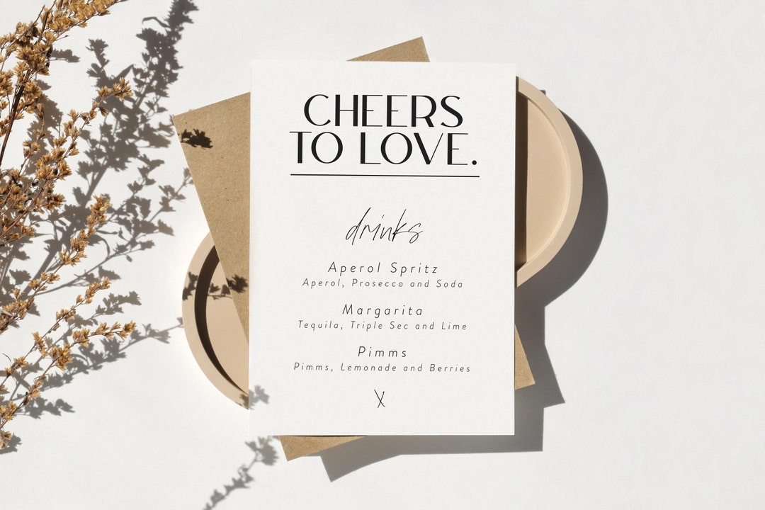 MWAH Printable Bar Menu, Drinks Menu, Food Menu, Menu for Hens Party ...