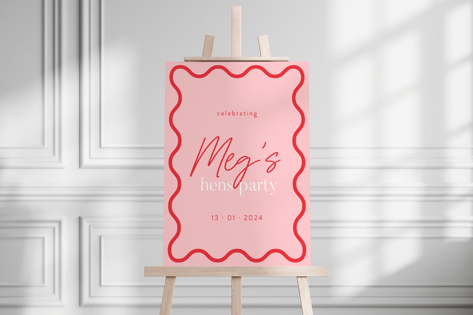 Wavy Hens Party Welcome Sign, Printable Bridal Shower Decor (PDF) - Etsy