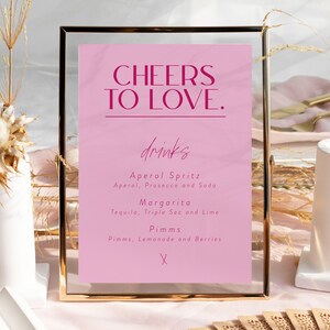 MWAH Printable Bar Menu, Drinks Menu, Food Menu, Menu for Hens Party ...
