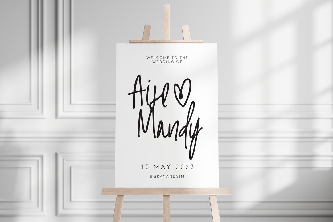 JULIA Printable Wedding Welcome Sign, Wedding Signage, Event Sign ...