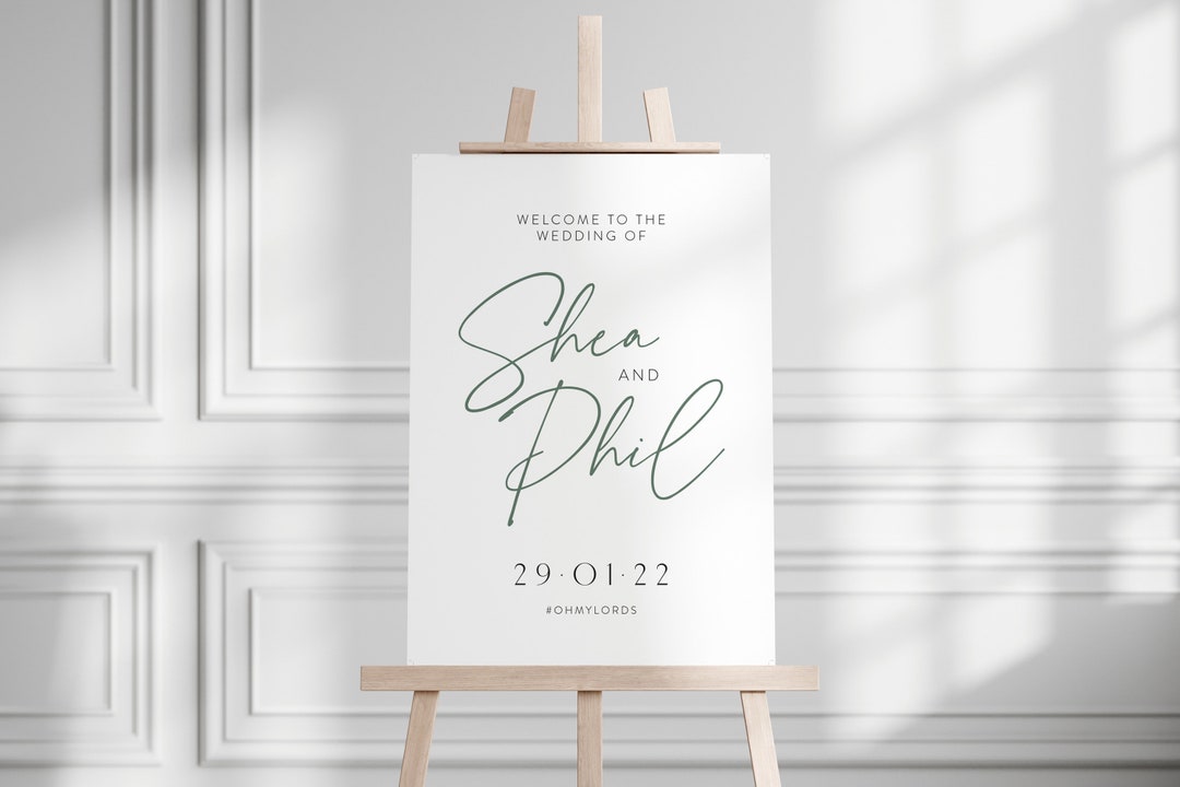 SHEA Printable Wedding Welcome Sign, Wedding Signage, Event Sign, Party ...