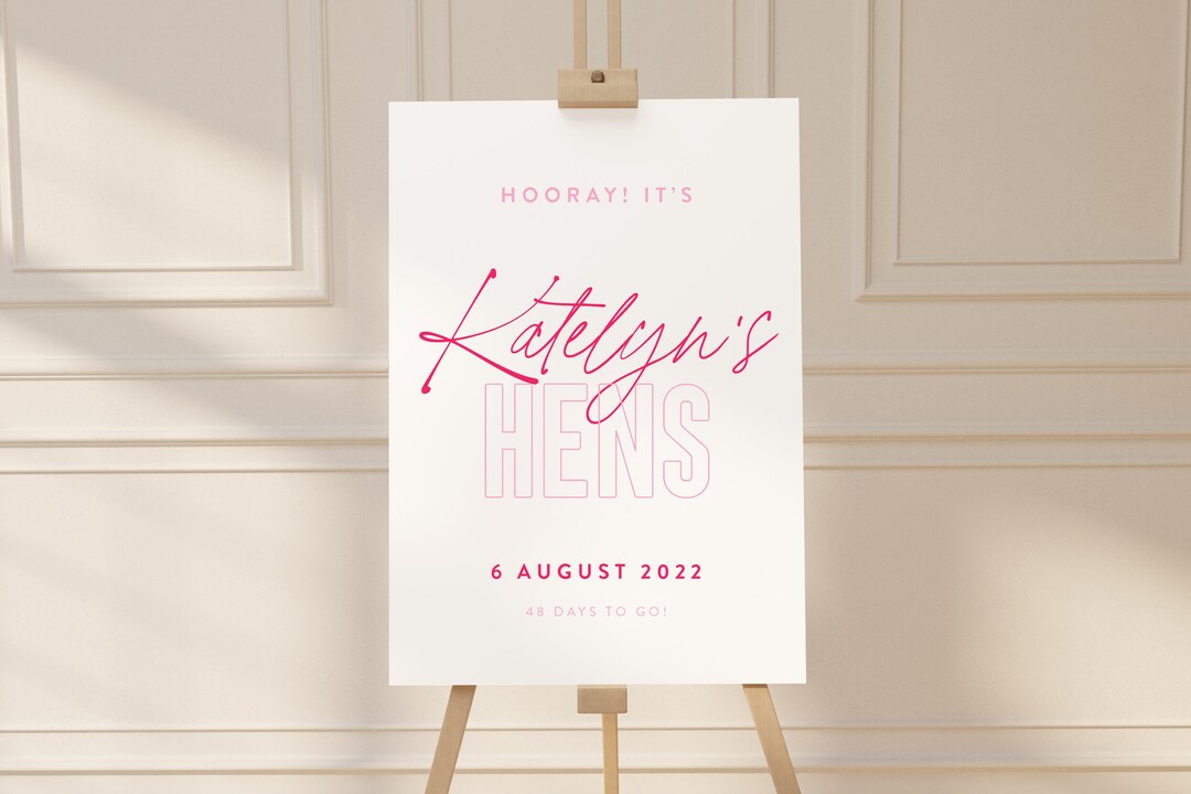 JORDIE Printable Hens Party Sign Bachelorette Sign Bridal - Etsy