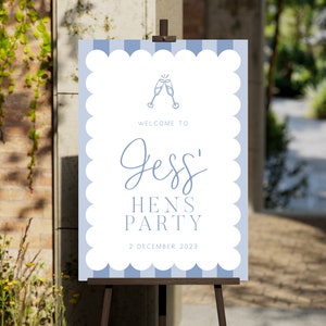 MAGGIE Printable Hens Party Sign, Striped Hen Party Sign, Bridal Shower ...