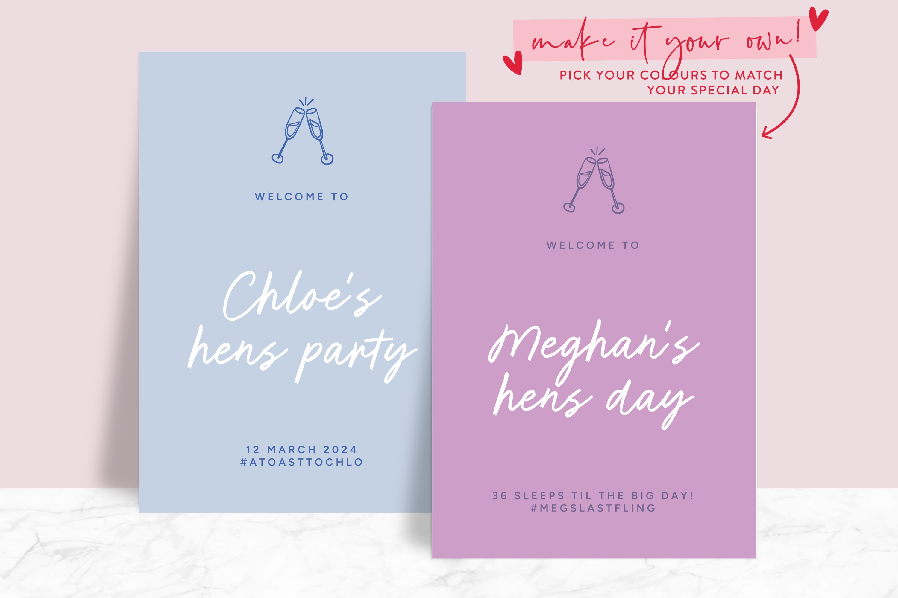 CIN CIN Printable Hens Party Sign, Champagne Hens Sign, Bridal Shower ...