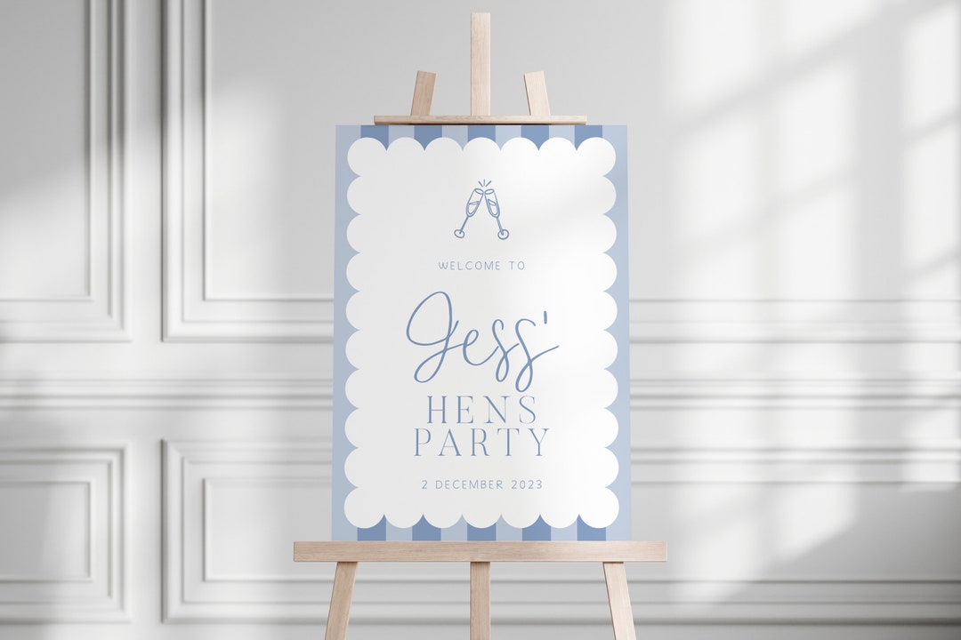 MAGGIE Printable Hens Party Sign, Striped Hen Party Sign, Bridal Shower ...