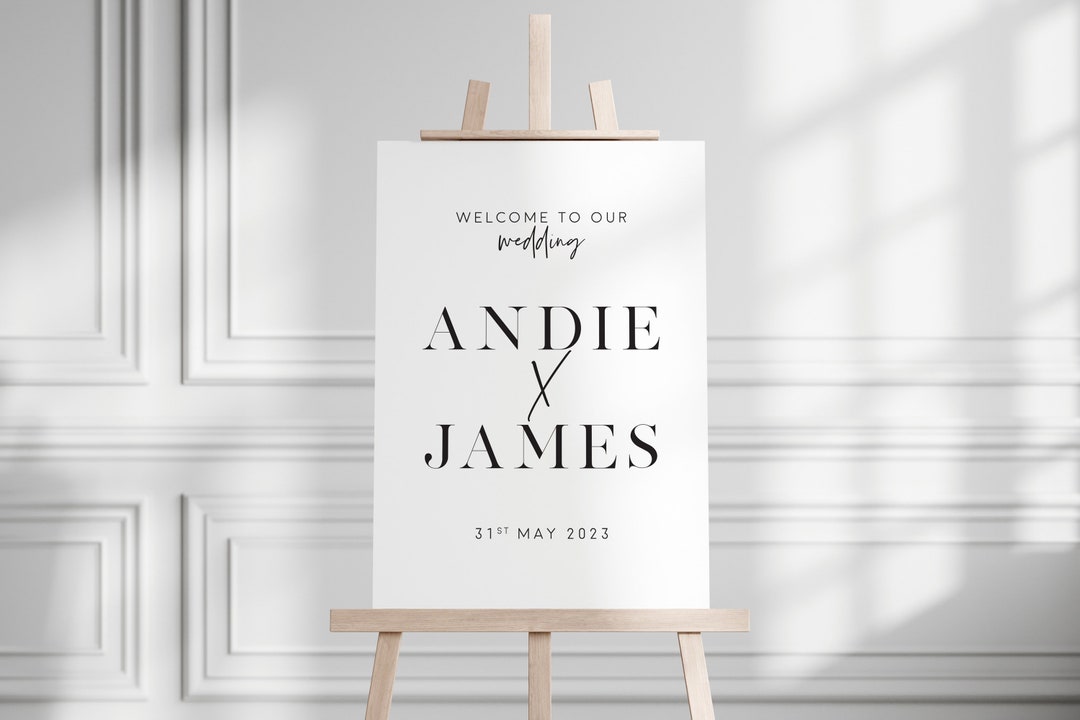 BILLIE Printable Wedding Welcome Sign, Wedding Signage, Event, Party ...