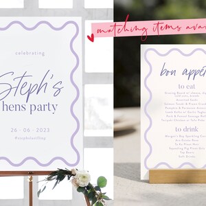 Wavy Border Printable Menu, Bar Menu, Drinks Menu, Food Menu for ...