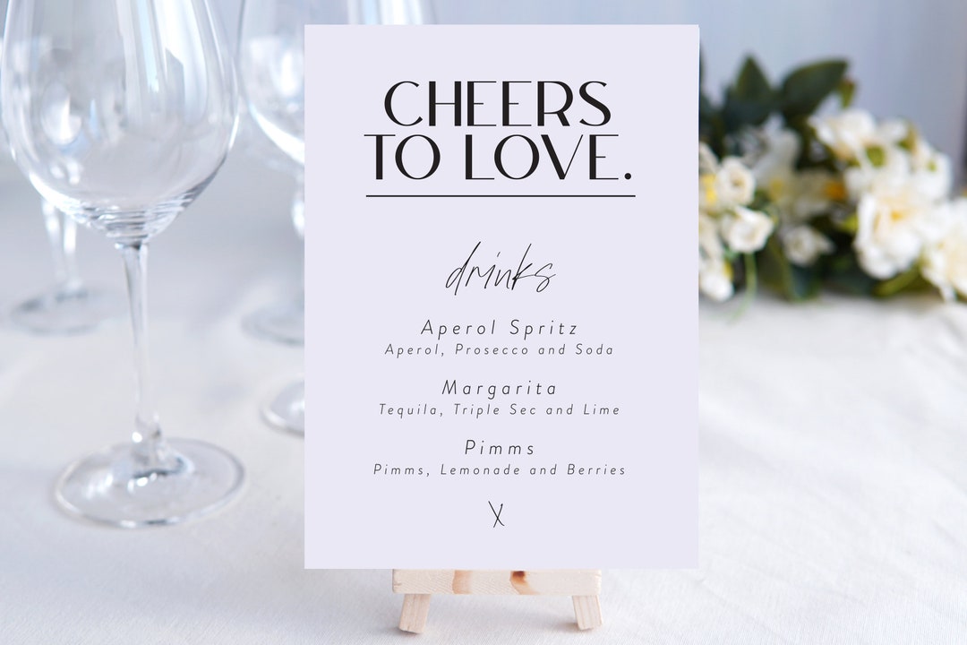 MWAH Printable Bar Menu Drinks Menu Food Menu Menu for Hens - Etsy