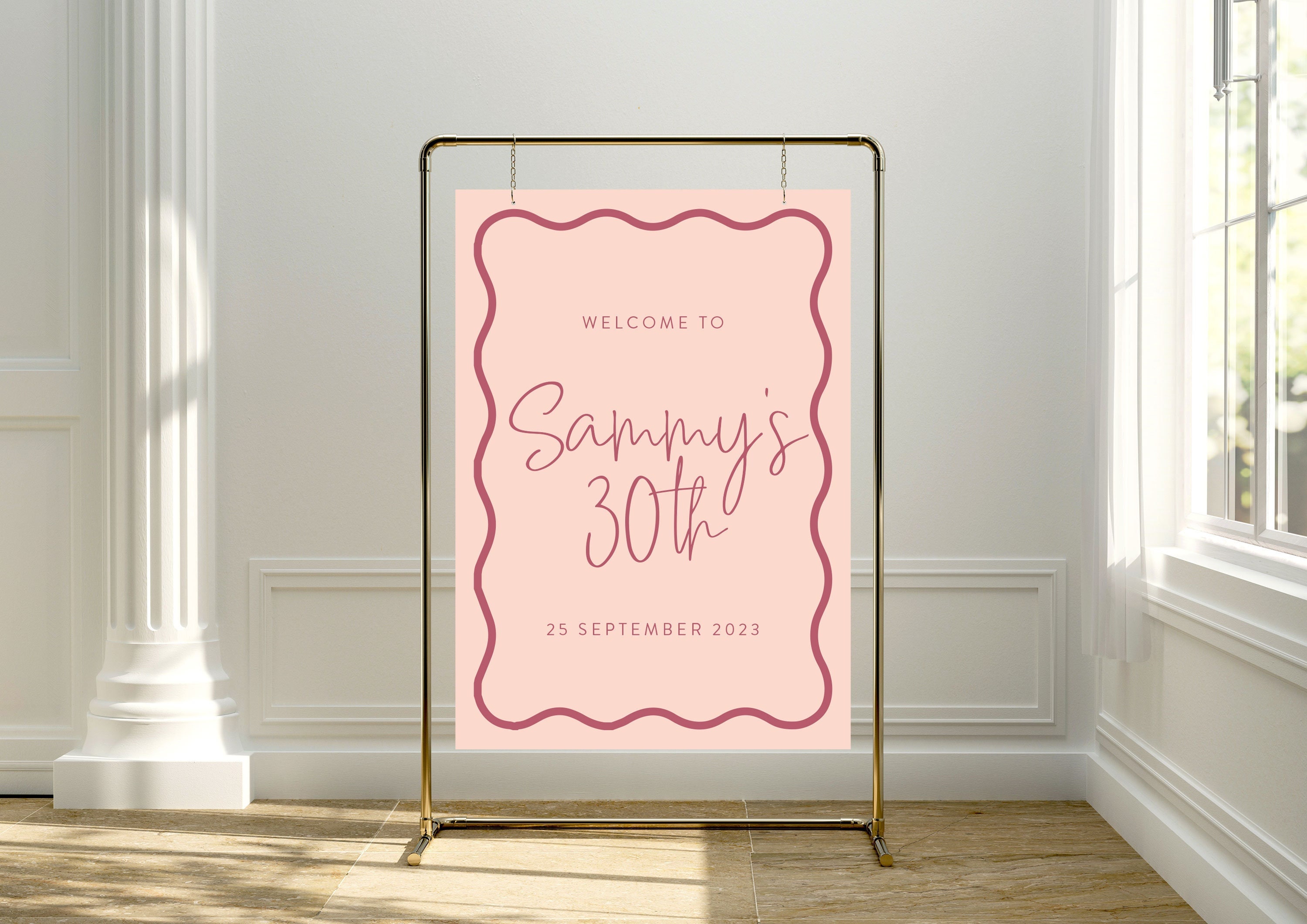 EMMA Printable Birthday Sign Milestone Party Decor Wavy - Etsy