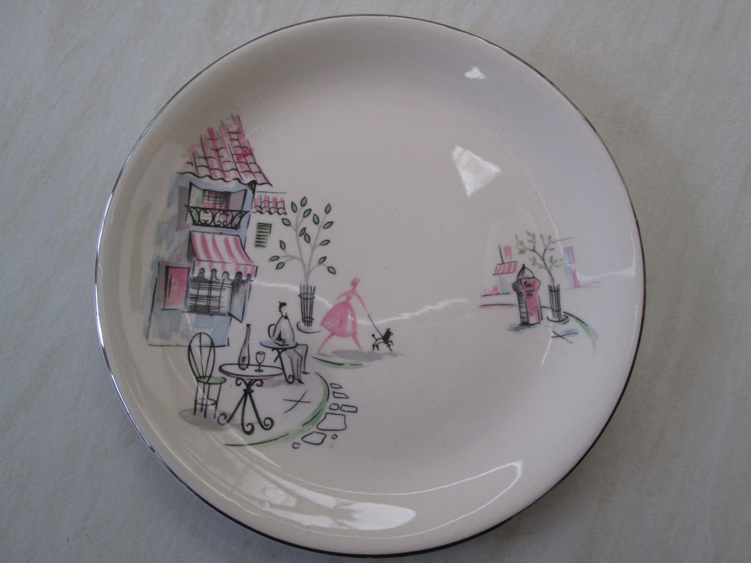 Alfred Meakin Side Plate in the Montmartre / Paris Cafe Scene - Etsy
