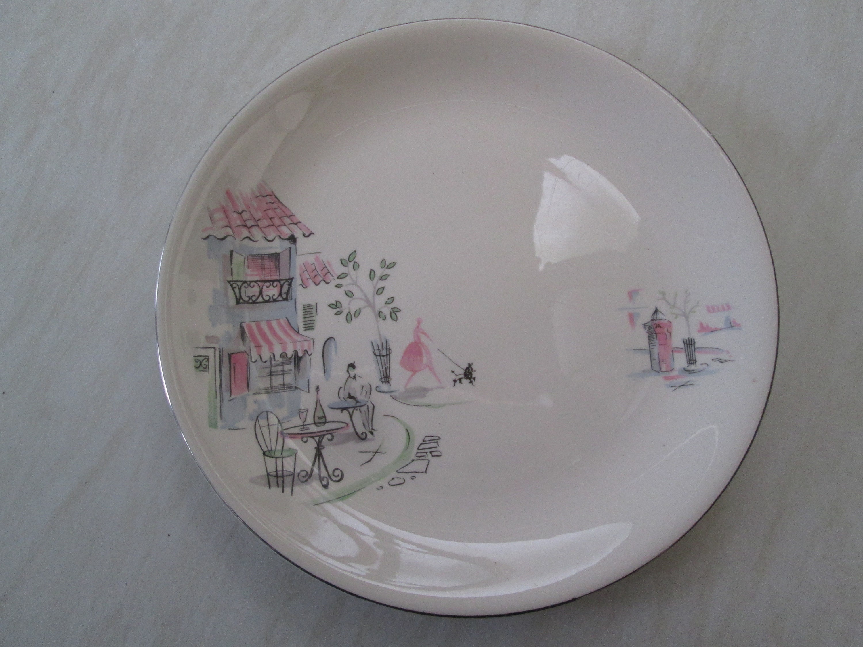 Alfred Meakin Large Dinner Plate in the Montmartre / Paris Cafe Scene ...