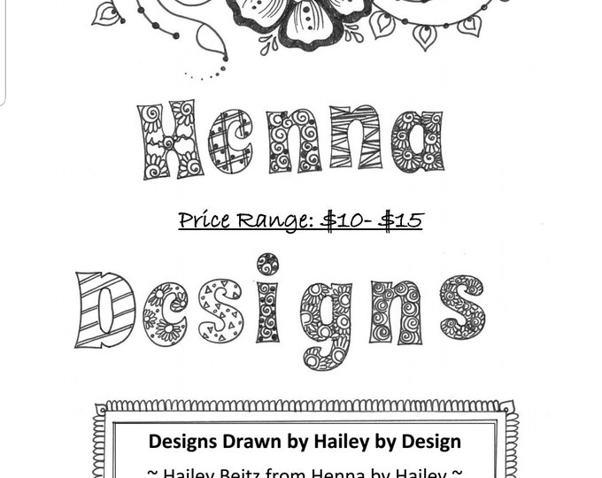 Henna Practice Laminated Sheets | 10 Styles to Choose From | Henna ...