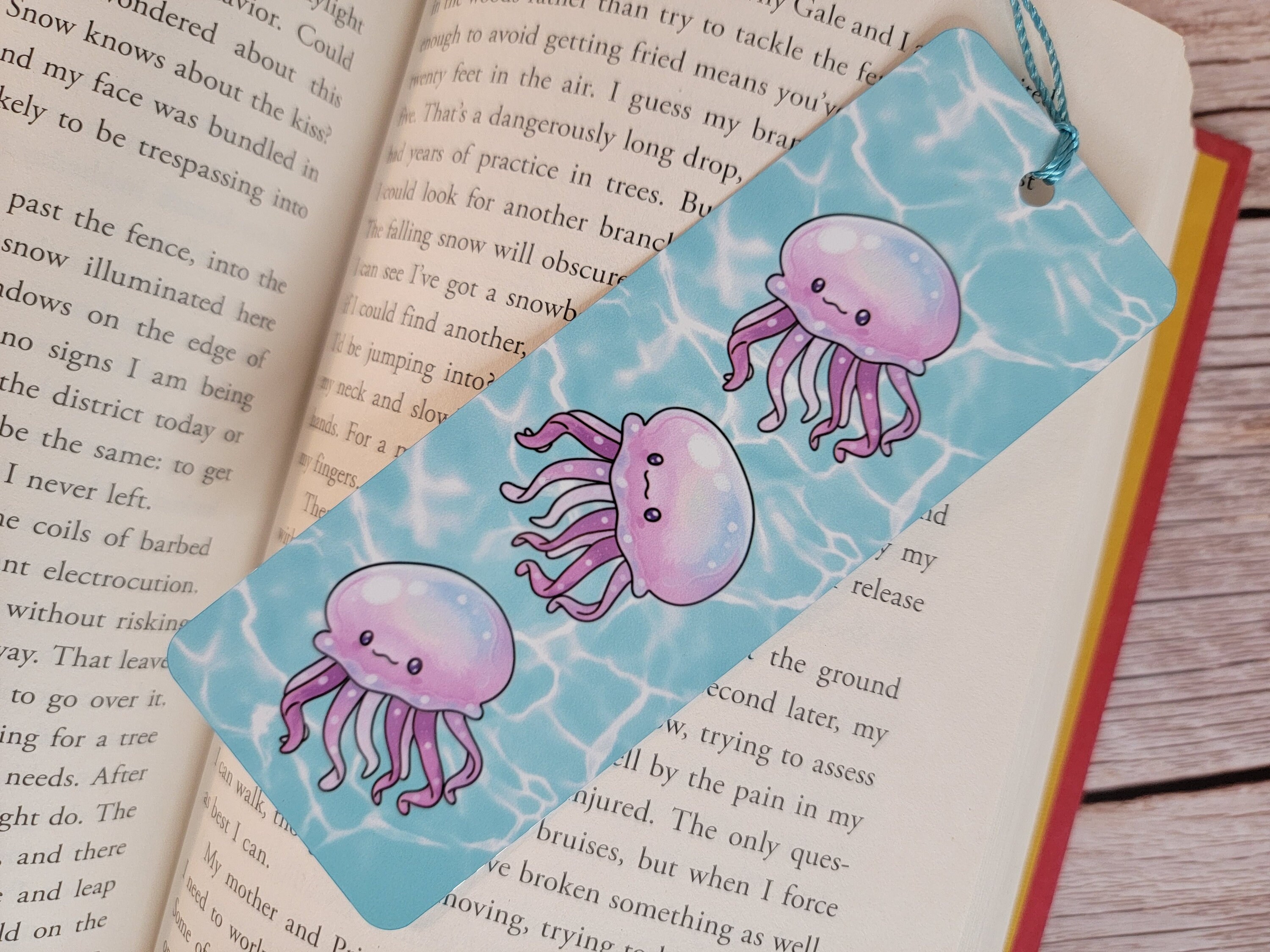 Under Water Charm Handmade Metal Cute Jellyfish Bookmarks Ocean Lover ...