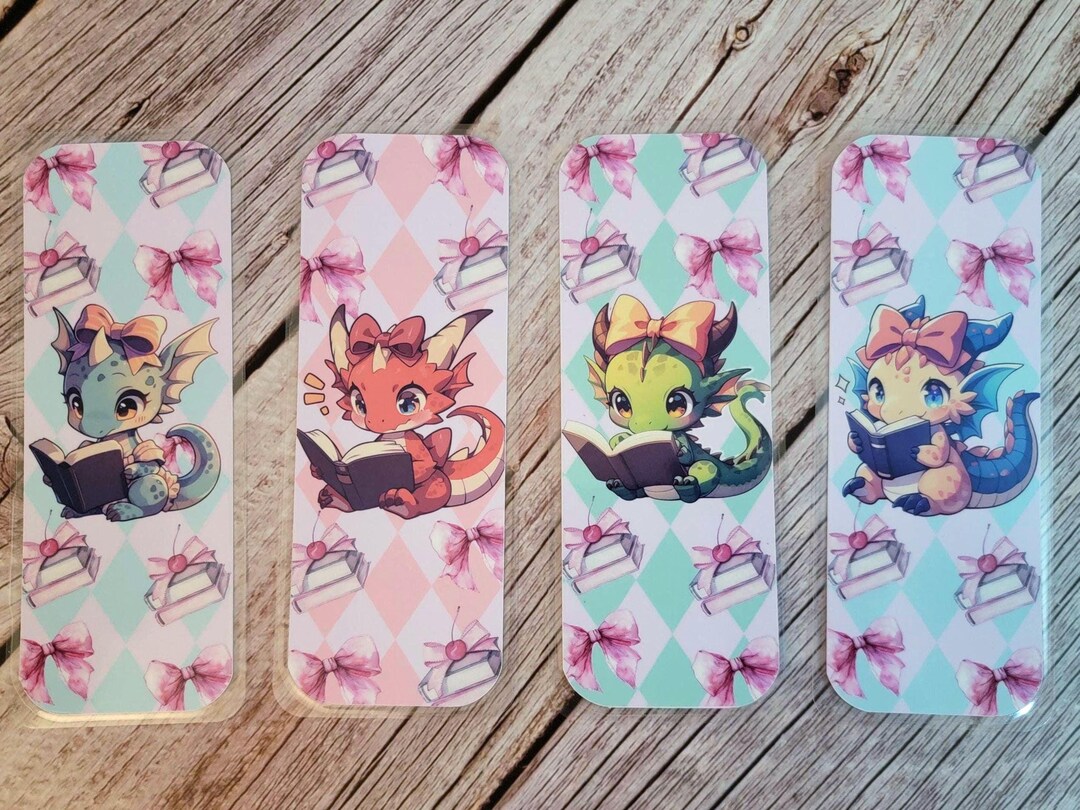Adorable Book Dragon Cute Dragon Paper Bookmark Perfect for Book Lovers ...
