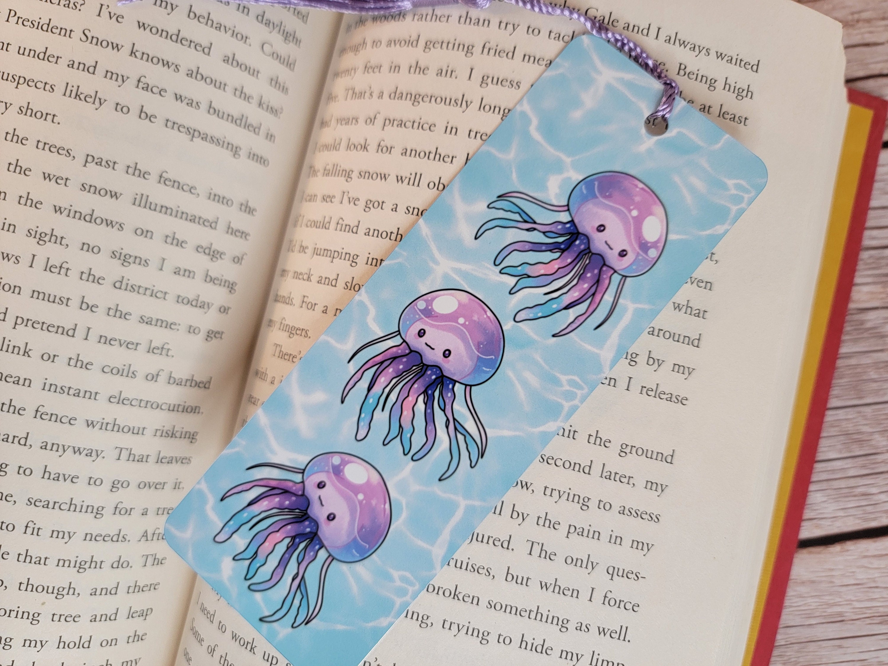 Under Water Charm Handmade Metal Cute Jellyfish Bookmarks Ocean Lover ...
