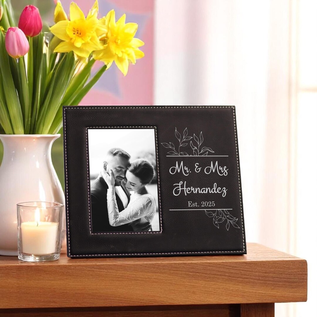 Personalized Wedding Picture Frame – Custom Mr and Mrs Gift With Name ...
