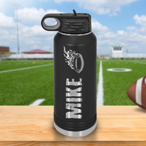 Personalized Football Player Water Bottle, Football Water Bottle in ...