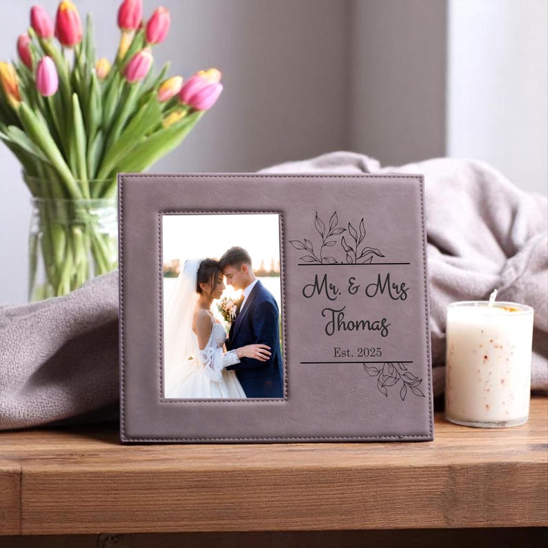 Personalized Wedding Picture Frame – Custom Mr and Mrs Gift With Name ...