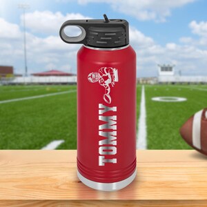 Personalized Football Player Water Bottle, Football Water Bottle in ...
