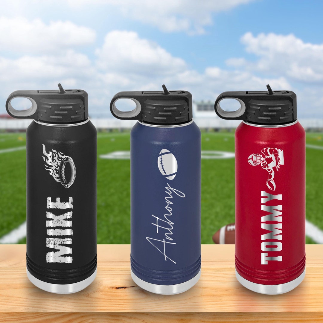 Personalized Football Player Water Bottle, Football Water Bottle in ...