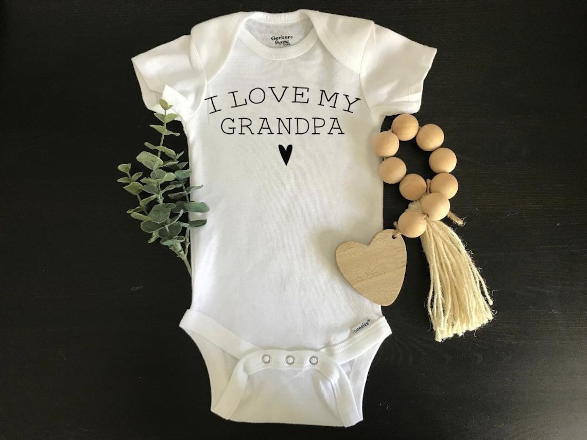 I Love My Grandpa Onesie, Hello Grandpa Onesie, Hello Grandpa Pregnancy ...