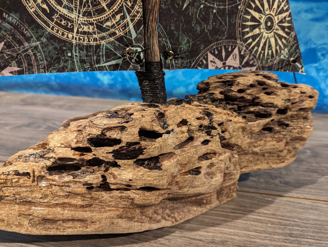 Driftwood Ghost Ship Sailboat - Etsy