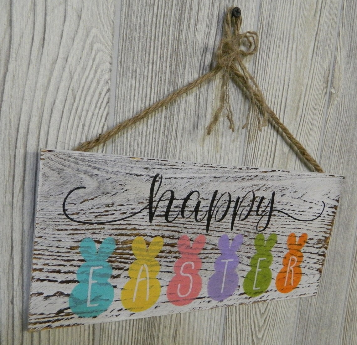 Happy Easter Pallet Plank Sign/door Hanger/wreath - Etsy
