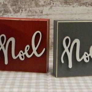 Noel Wood Block/wood Block Shelf Sitter/christmas Decor/rustic Wood ...