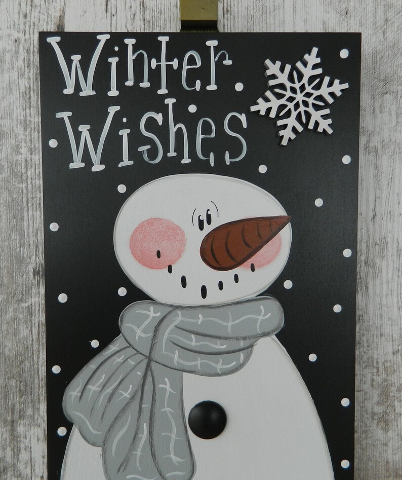 Snowman Wall Hanging/winter Wishes/winter Snowman - Etsy