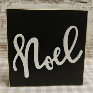 Noel Wood Block/wood Block Shelf Sitter/christmas Decor/rustic Wood ...
