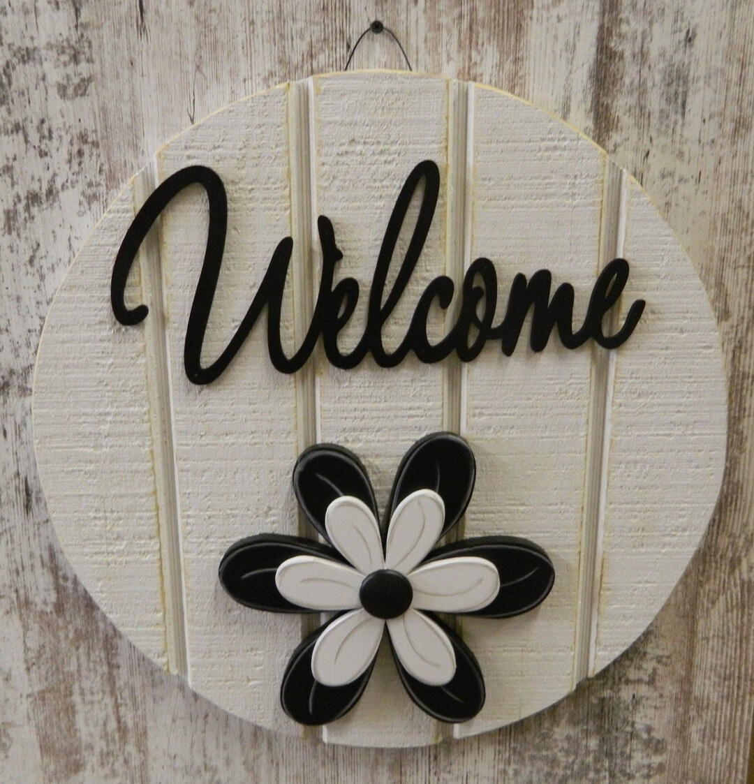 Welcome Shiplap Flower Door Hanger/flower Decor/shiplap Sign - Etsy