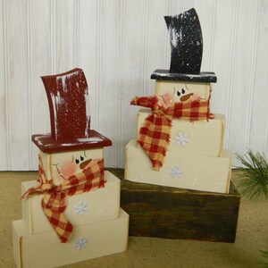 Stackable Snowman/winter Decor/christmas Decor/wood Snowman/snowflake ...