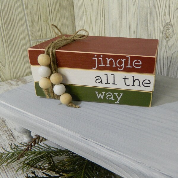 Christmas Book Stack - Etsy