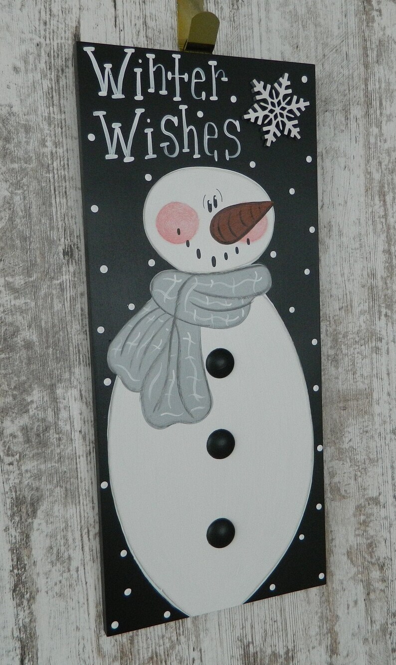 Snowman Wall Hanging/winter Wishes/winter Snowman - Etsy