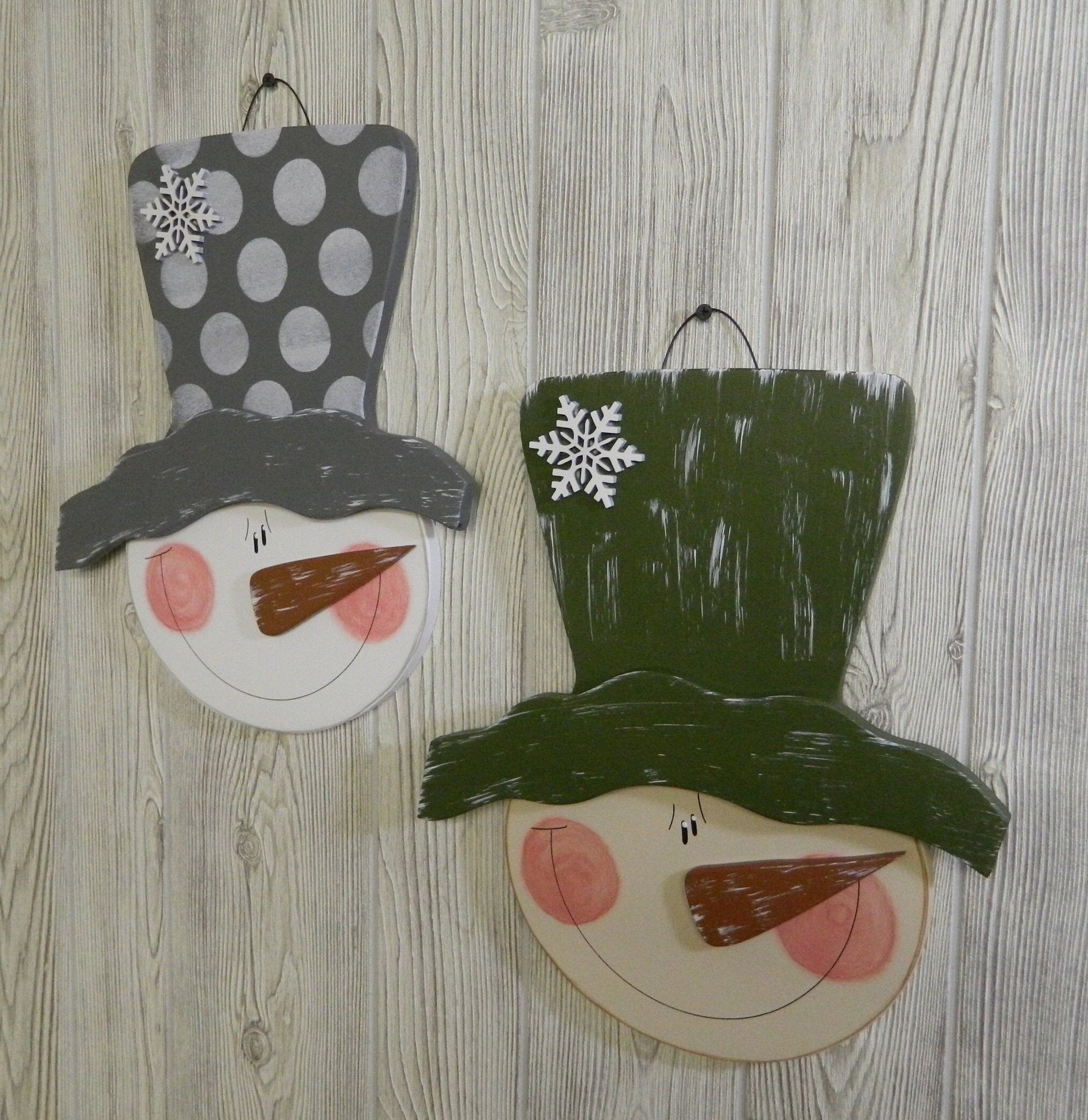 Hanging Snowman Head Winter Welcome Winter Decor Door - Etsy